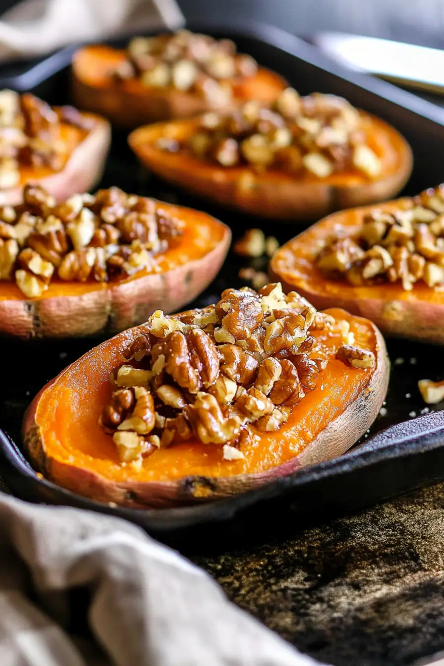 The Best Maple Walnut Sweet Potato Skins Recipe
