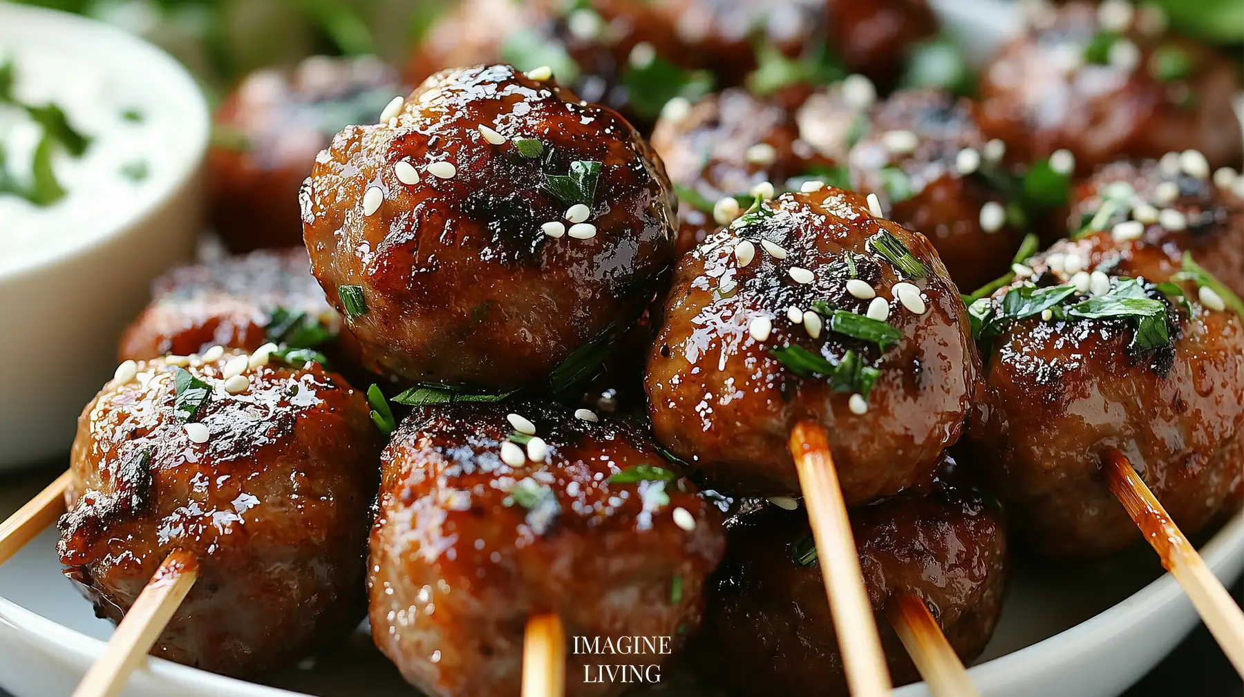Delicious Honey Glazed Meatball Skewers