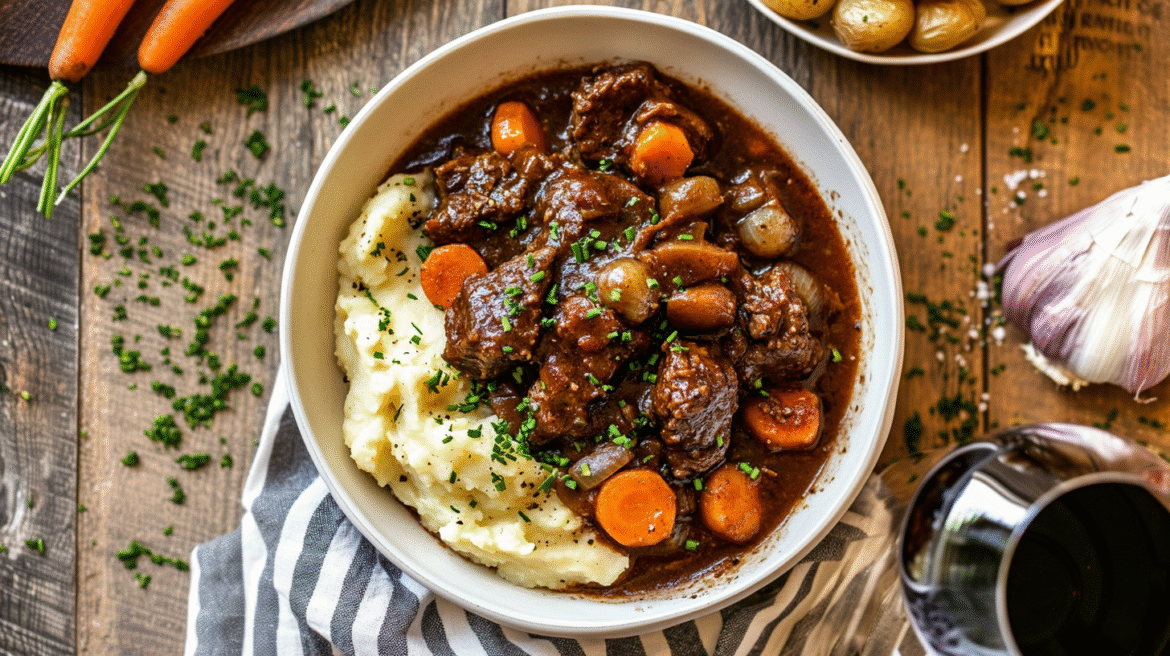 Rich, hearty, and slow-simmered, this classic beef bourguignon is the ...